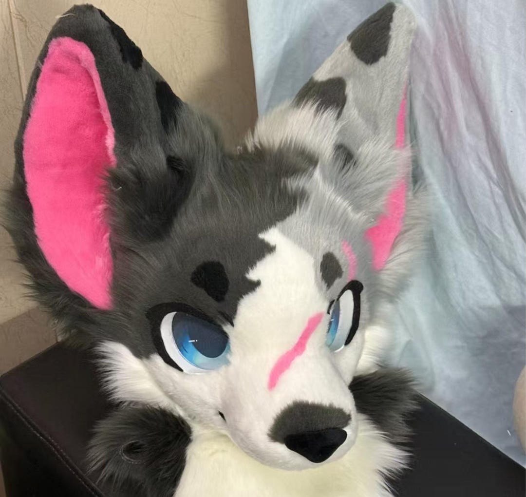 Fursuit Head, Furry Pre-made Fur Head, Furry Cosplay, cheerful Puppy ...