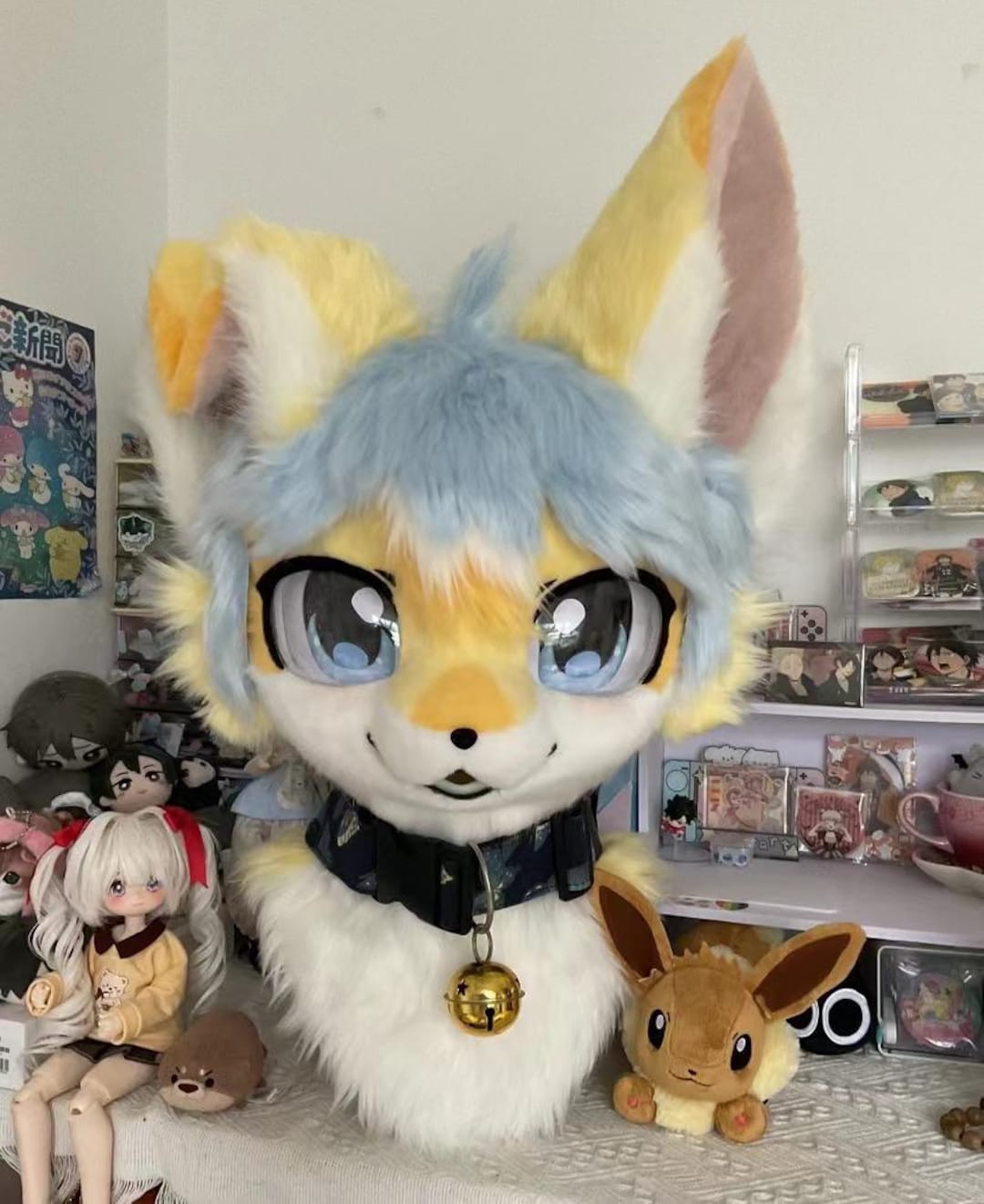 Lemon Sea Salt Dog Fursuit Head, Kemono Furry Pre-made Head, Furry ...