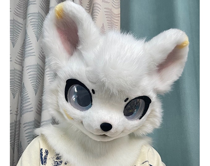 White Elf Rat Fursuit Head, Furrynew Pre-made Fur Head, Furry Cosplay ...