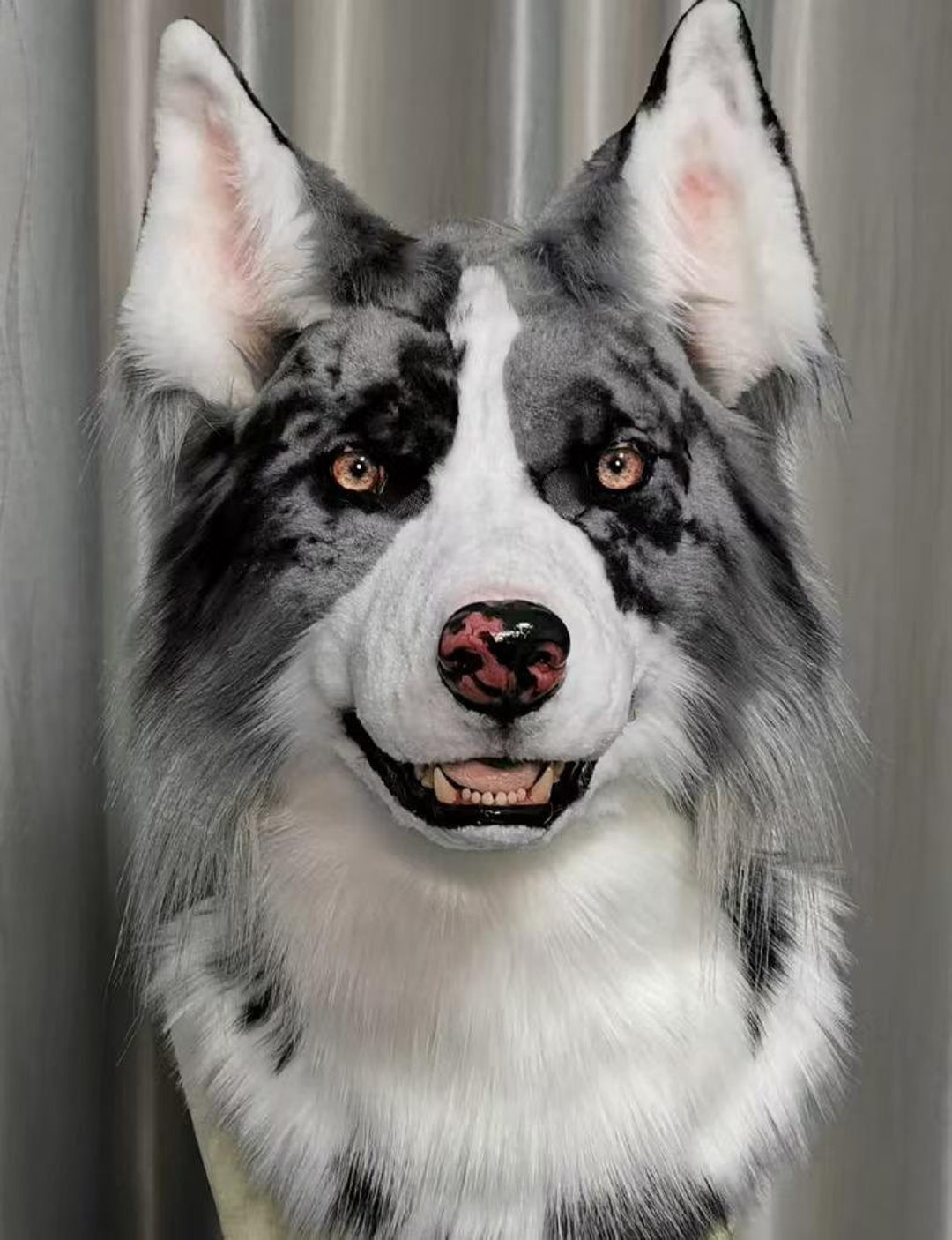 Realistic Dog Fursuit Head, Meteorite Border Collie Furry Cosplay - Etsy