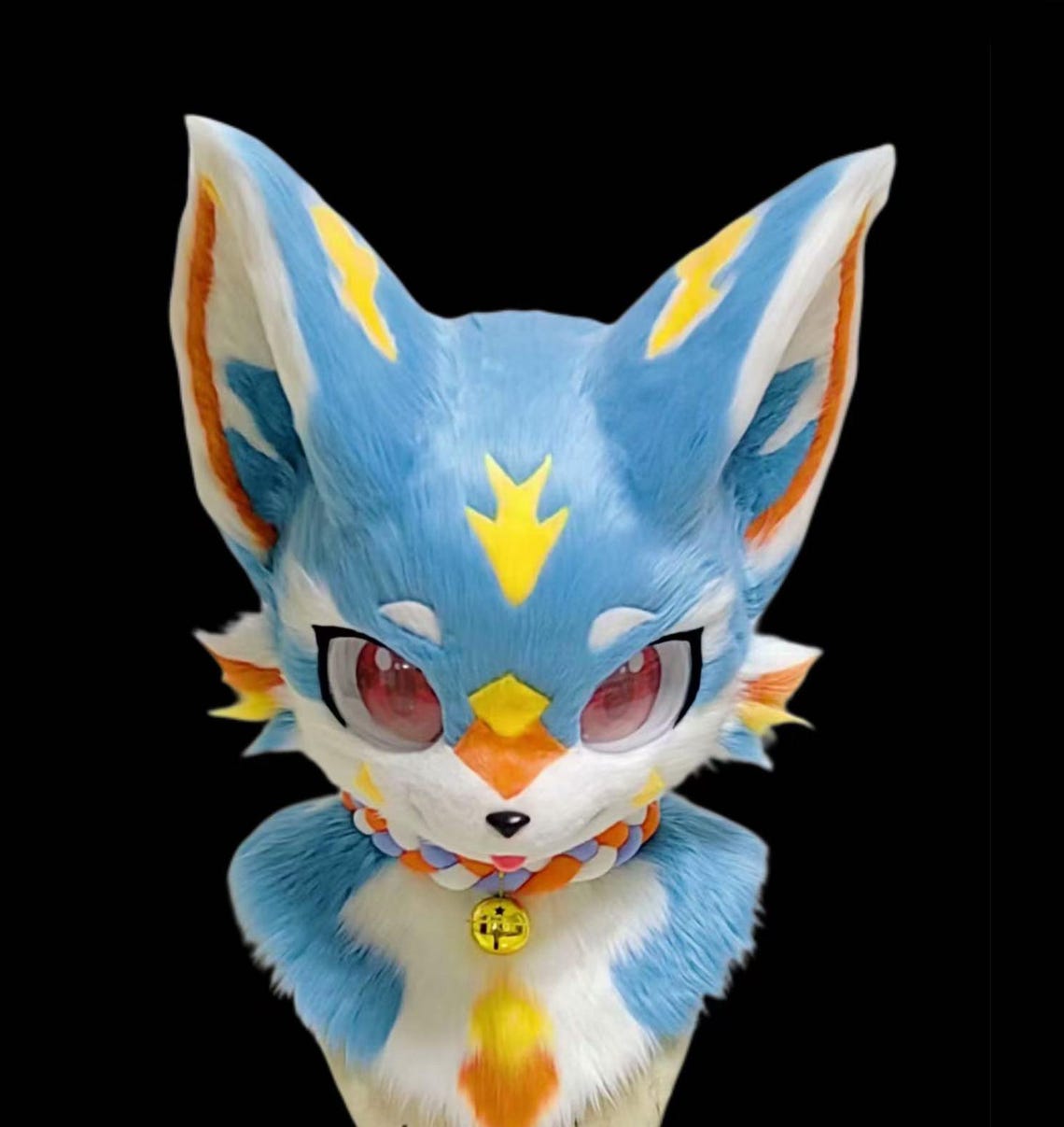 Fursuit Head Only, "blue Fox" Fantasy Creatures, Furry Pre-made Fur ...