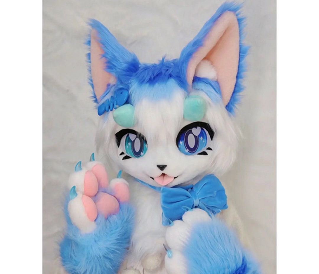 Fursuit Head, Furry Pre-made Fur Head + Claws + Feet + Tail, Furry ...