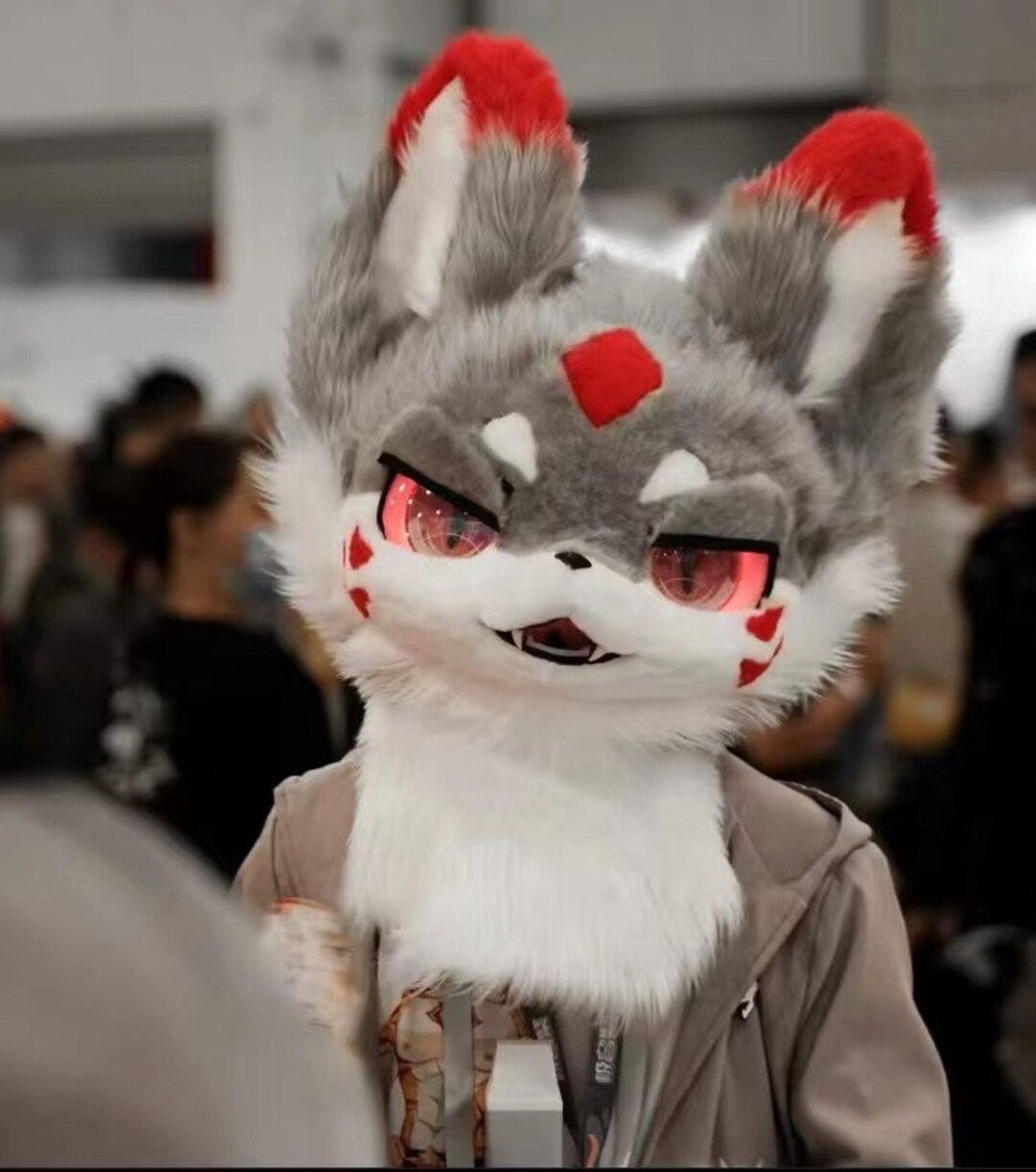 Fursuit Head, Furry Pre-made Fur Head + Claws + Tail, Furry Cosplay ...