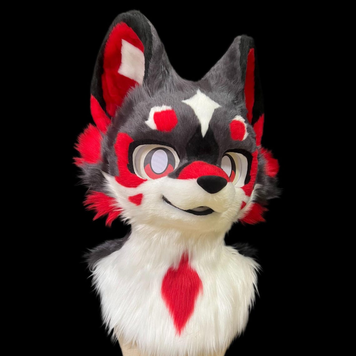 Hell Wolf Fursuit Head, Furry Pre-made Fur Head, Furry Cosplay,fantasy ...