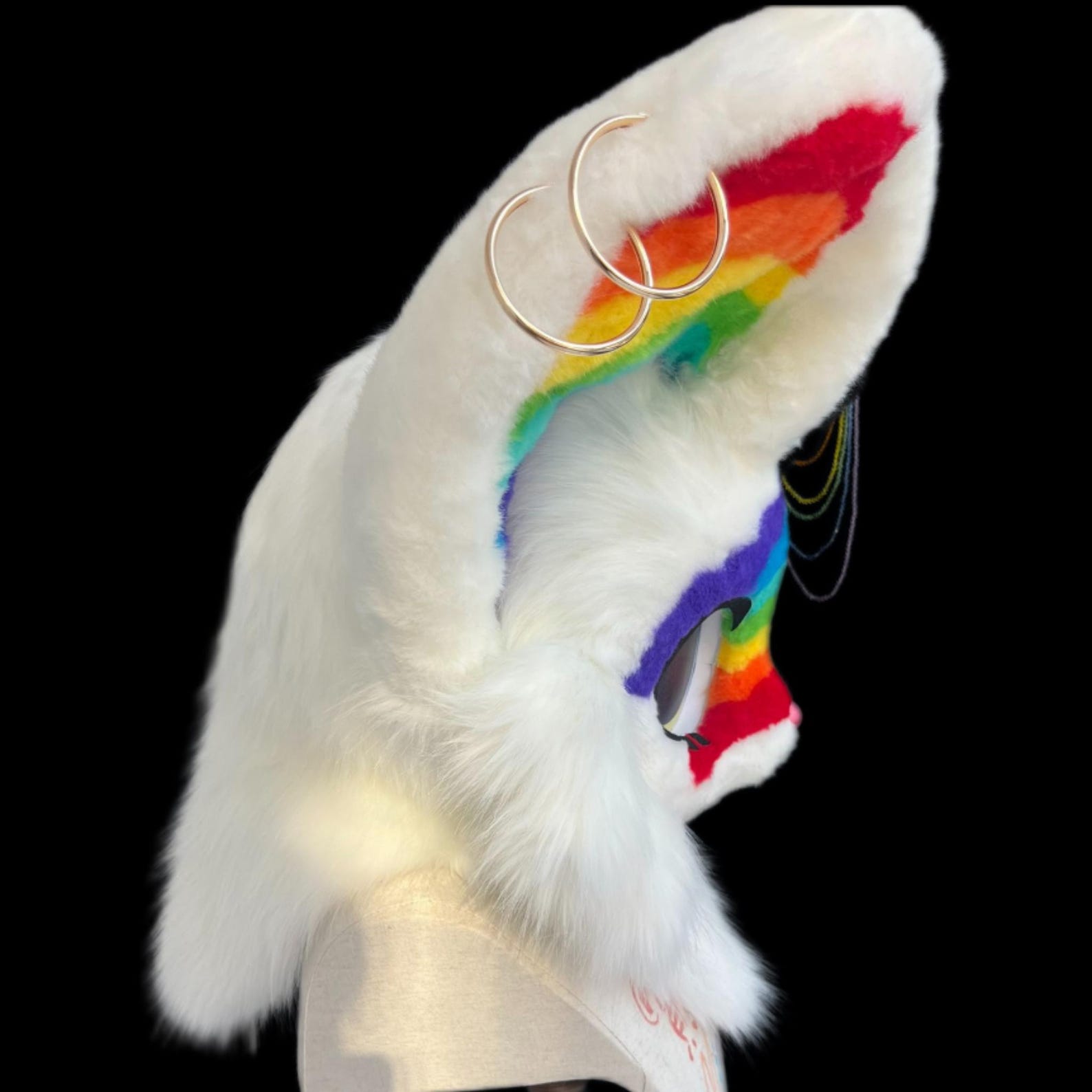 Rainbow Bunny Fursuit Head, Kemono Furry Pre-made Head, Furry Cosplay ...