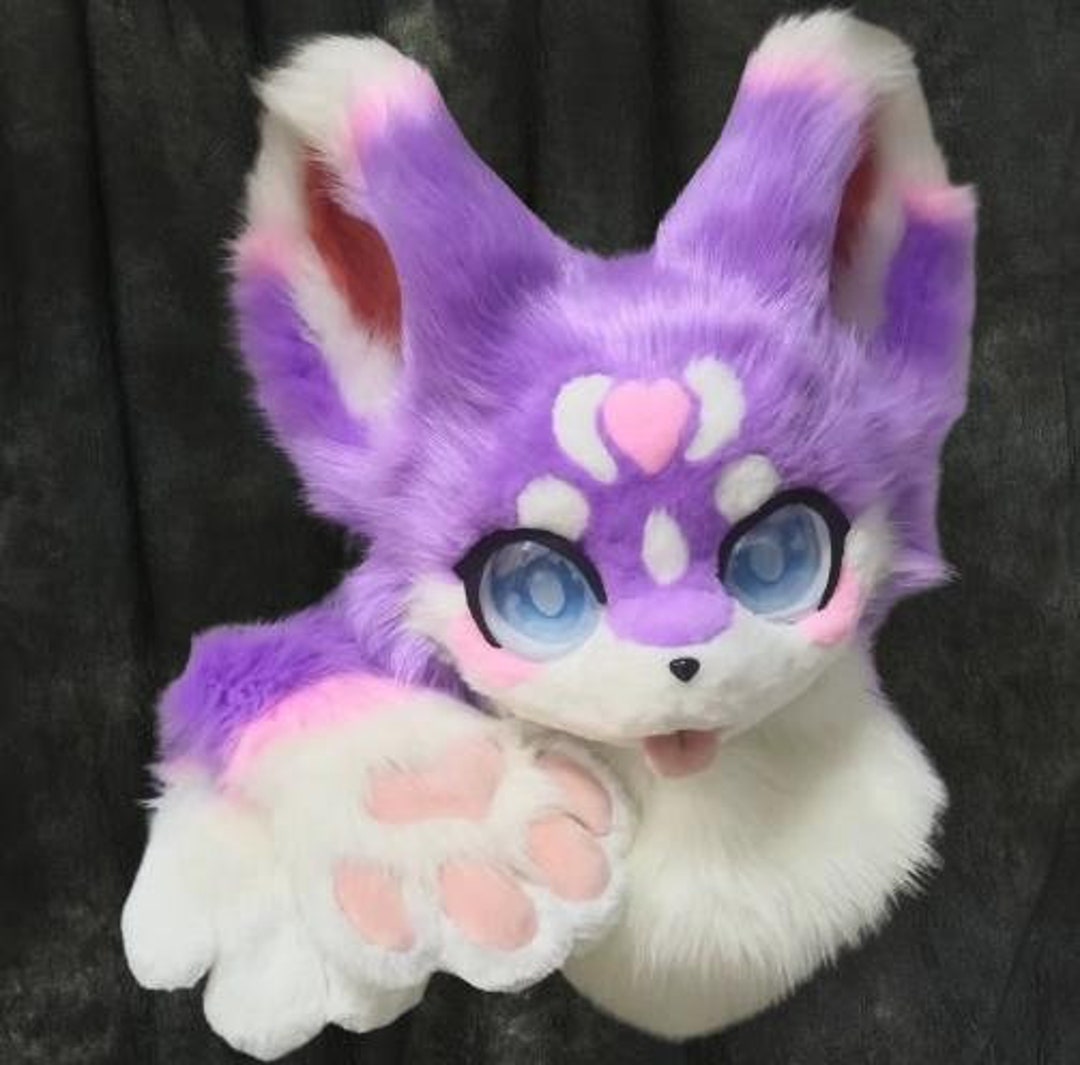 Fursuit Head- Head and Claw, Furry Cosplay,fantasy Creatures, Purple ...