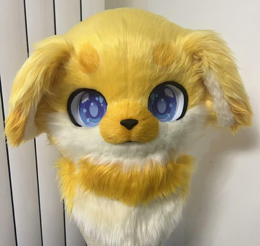 Fursuit Head, Furry Pre-made Fur Head, Furry Cosplay, "yellow Droopy ...