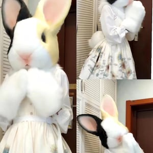 Fursuit Head- Realistic Style Rabbit Head Customization,furry Cosplay ...