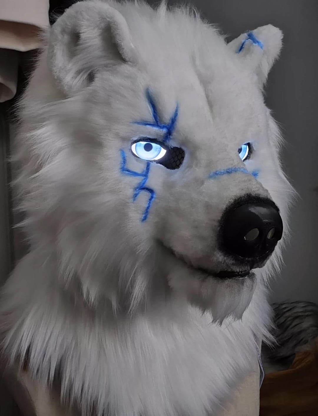 Realistic Polar Bear Fursuit Head, Furry Cosplay,，with Glow Eyes ...