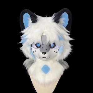 Snow Leopard Fursuit Head, Kemono Furry Pre-made Head + Claws + Tail ...