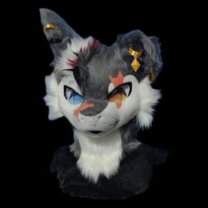 Mohawk Hairstyle for Dragon Dog Fursuit Head, Furry Pre-made Fur Head ...
