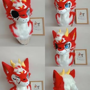 Fursuit Head, Furry Pre-made Fur Head, Furry Cosplay,fantasy Creatures ...