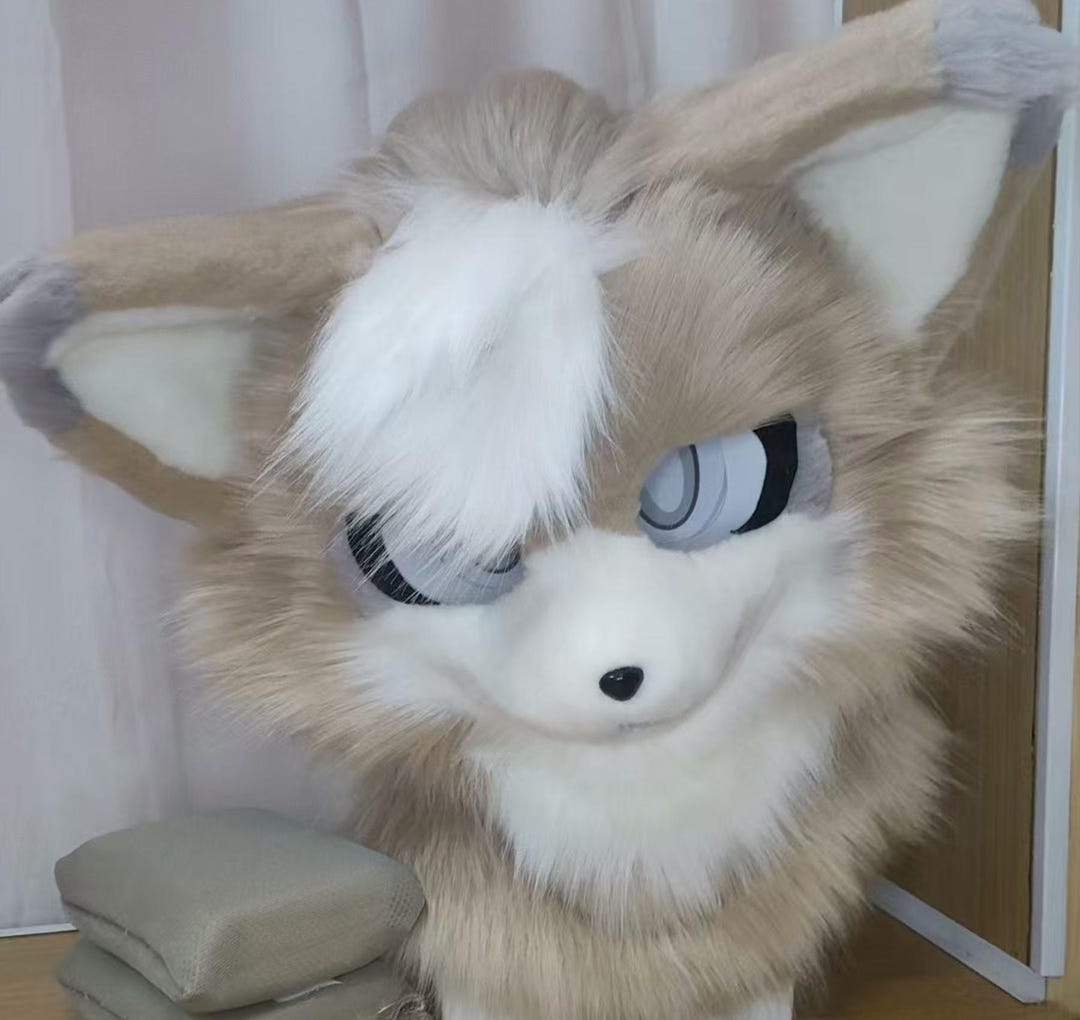 Fursuit Head, Furry Pre-made Fur Head, Furry Cosplay, ""brown Broad ...