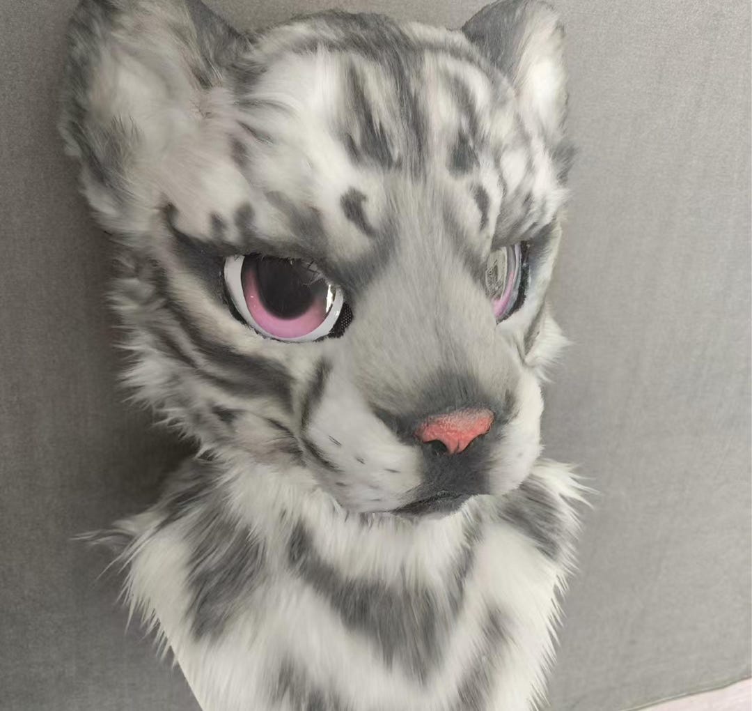 Fursuit Head- Only Head, Furry Cosplay, Realistic Fursuit Head, White ...