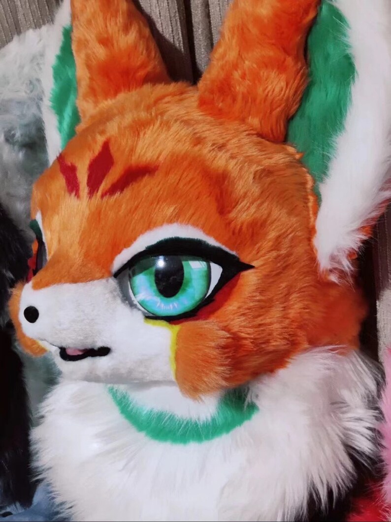 Fursuit Head Head Only, Furry Cosplay,fantasy Creatures,fox Fuesuit ...