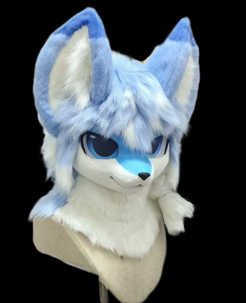 Fursuit Head and Claw,furry Cosplay,fantasy Creatures, Blue Fox Fursuit ...