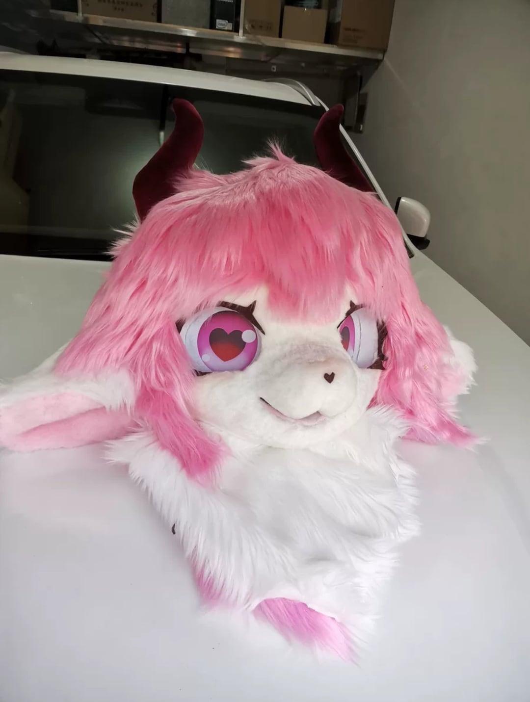 Fursuit Head Head Only, Furry Cosplay,sheep Furry Head,japanese Fursuit ...