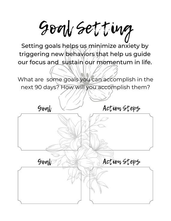 Printable Goals Worksheet - Etsy