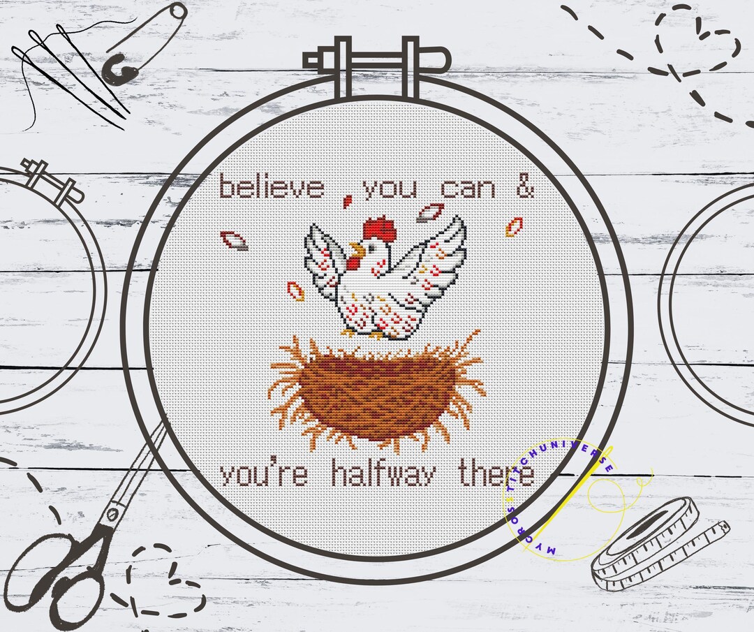 Inspirational Cross Stitch Pattern. Digital Embroidery Pattern. Believe ...