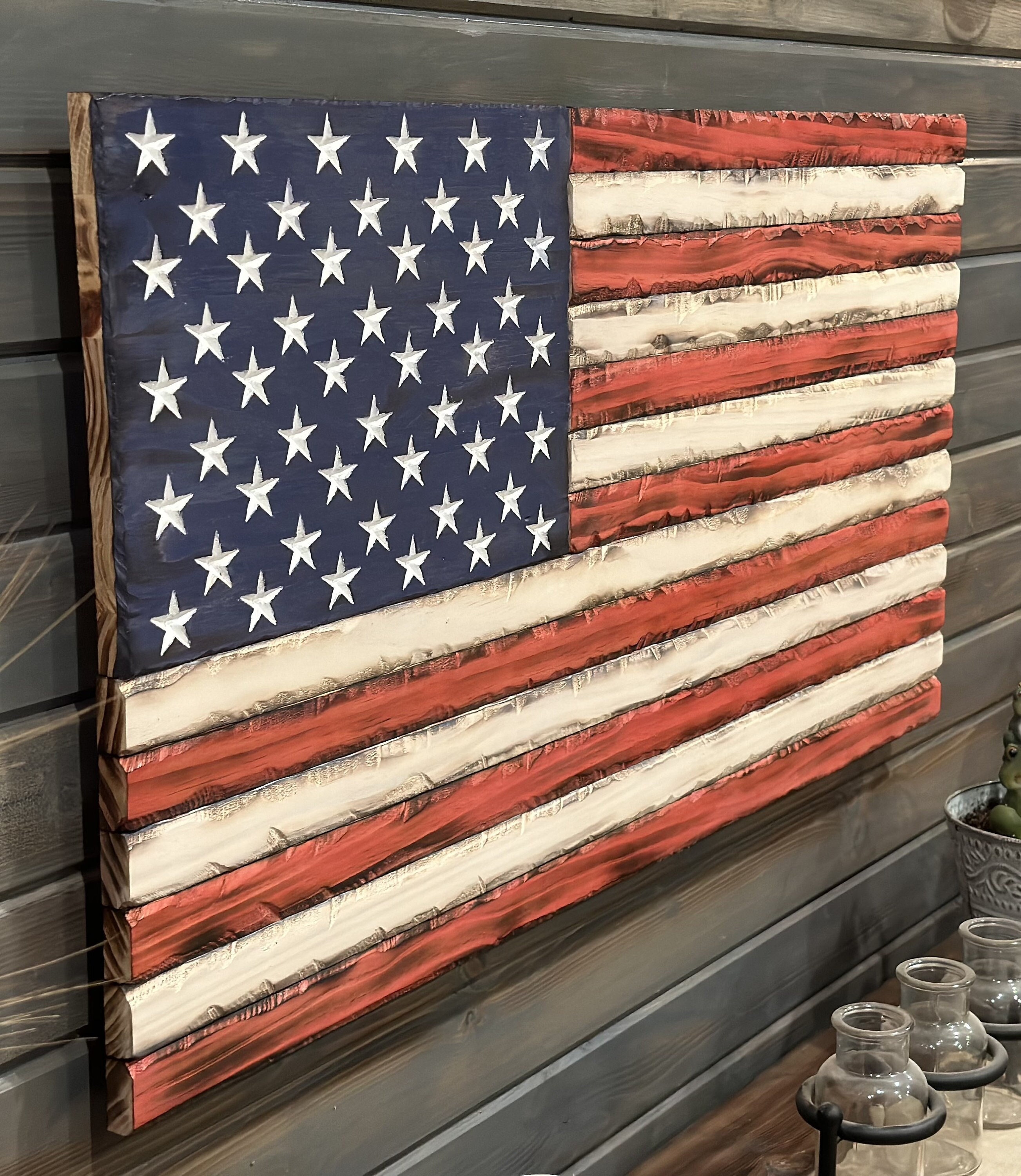 Rustic Handmade, Rustic American Flag, Rustic Flag Wall Decor ...