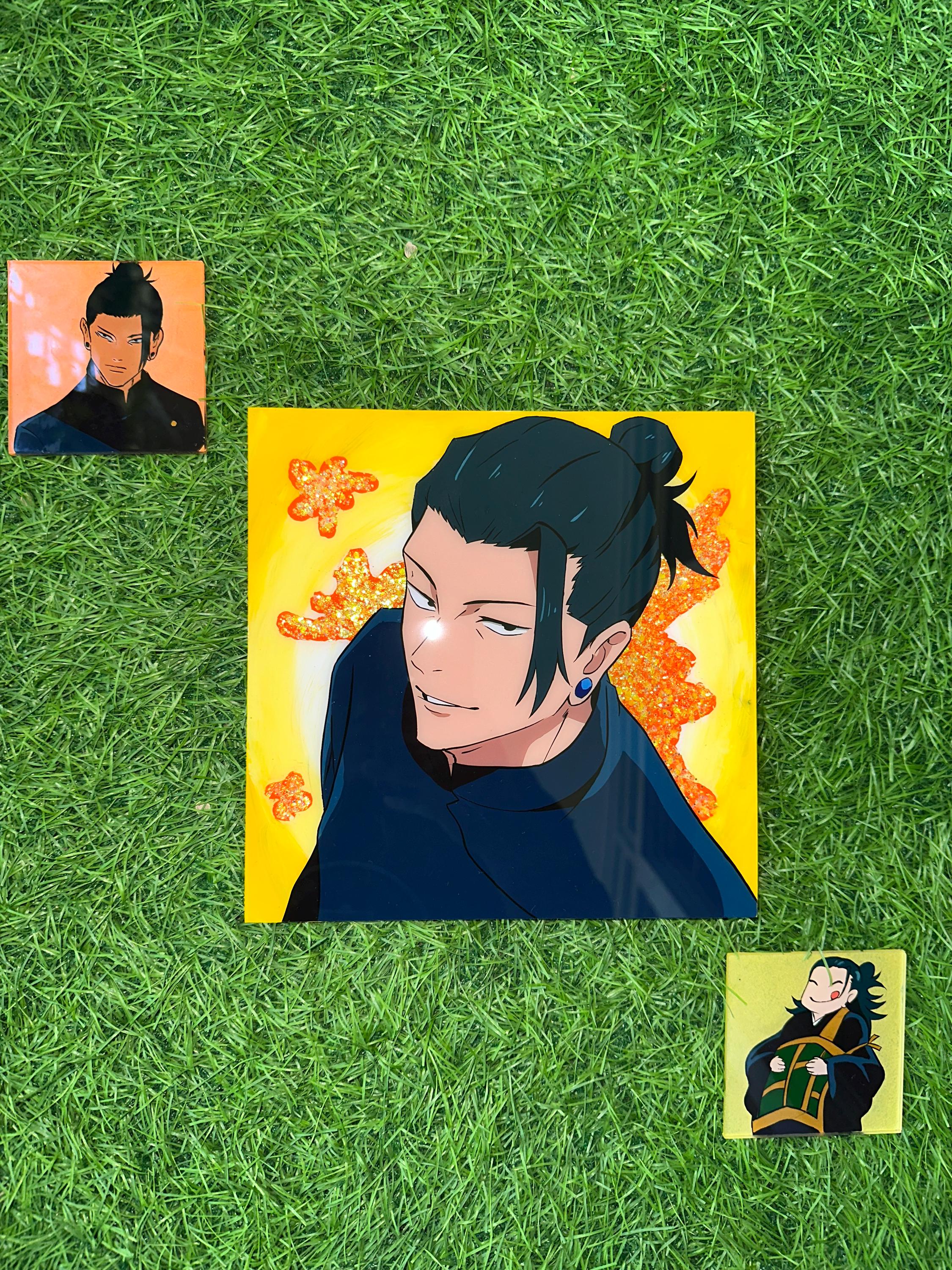 JJK Anime Glass Paintings | Premade Glass Painting | Anime Painting ...