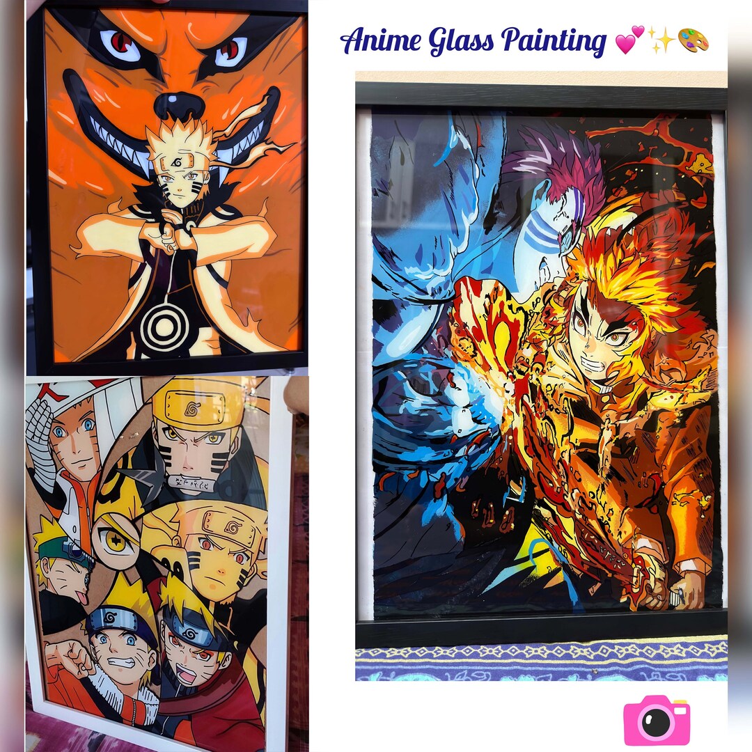 Large Custom Anime Glass Painting Custom or Choose One - Etsy