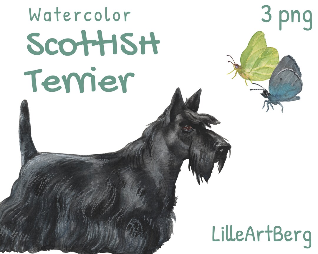 Scottish Terrier Clipart Dog PNG Scottie Dog Scotty Cute Clipart Animal ...