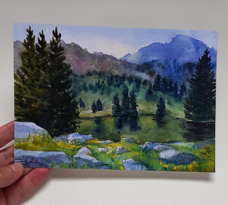 Colorado Mountains Painting Original Watercolor Painting Rocky ...