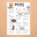Printable Calendar 2025 Artistic Calendar Hand Illustrated Calendar - Etsy