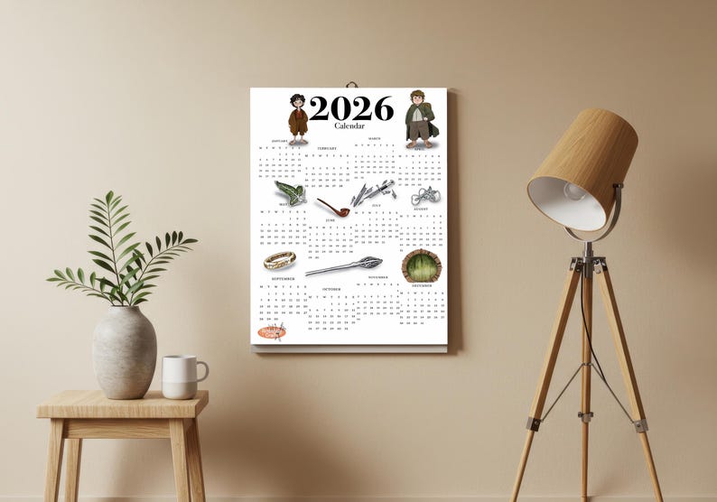 Lord of the Rings 2026 Illustrated Annual Calendar – Whimsical Middle ...