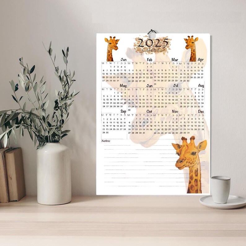 Printable Calendar 2025 Artistic Calendar Hand Illustrated Calendar ...