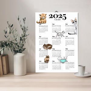 Printable Calendar 2025 Artistic Calendar Hand Illustrated Calendar - Etsy