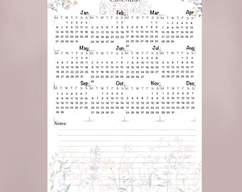 Printable Calendar 2025 Artistic Calendar Hand Illustrated Calendar ...