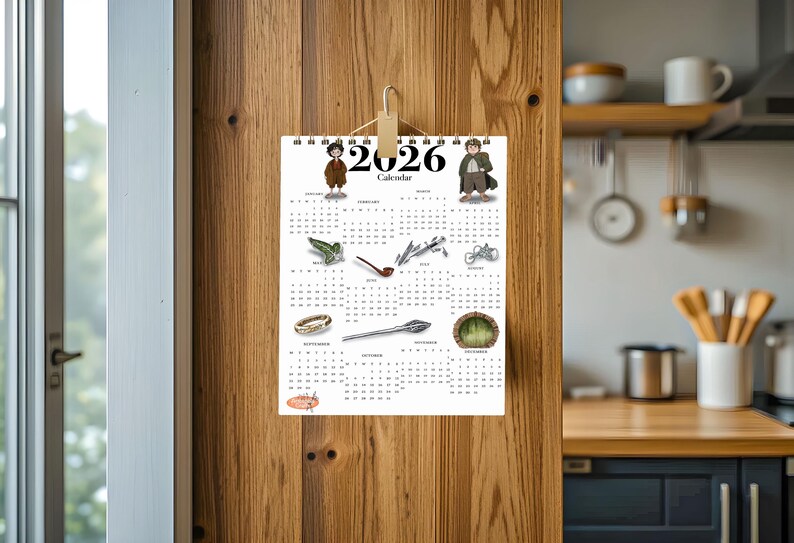 Lord of the Rings 2026 Illustrated Annual Calendar – Whimsical Middle ...