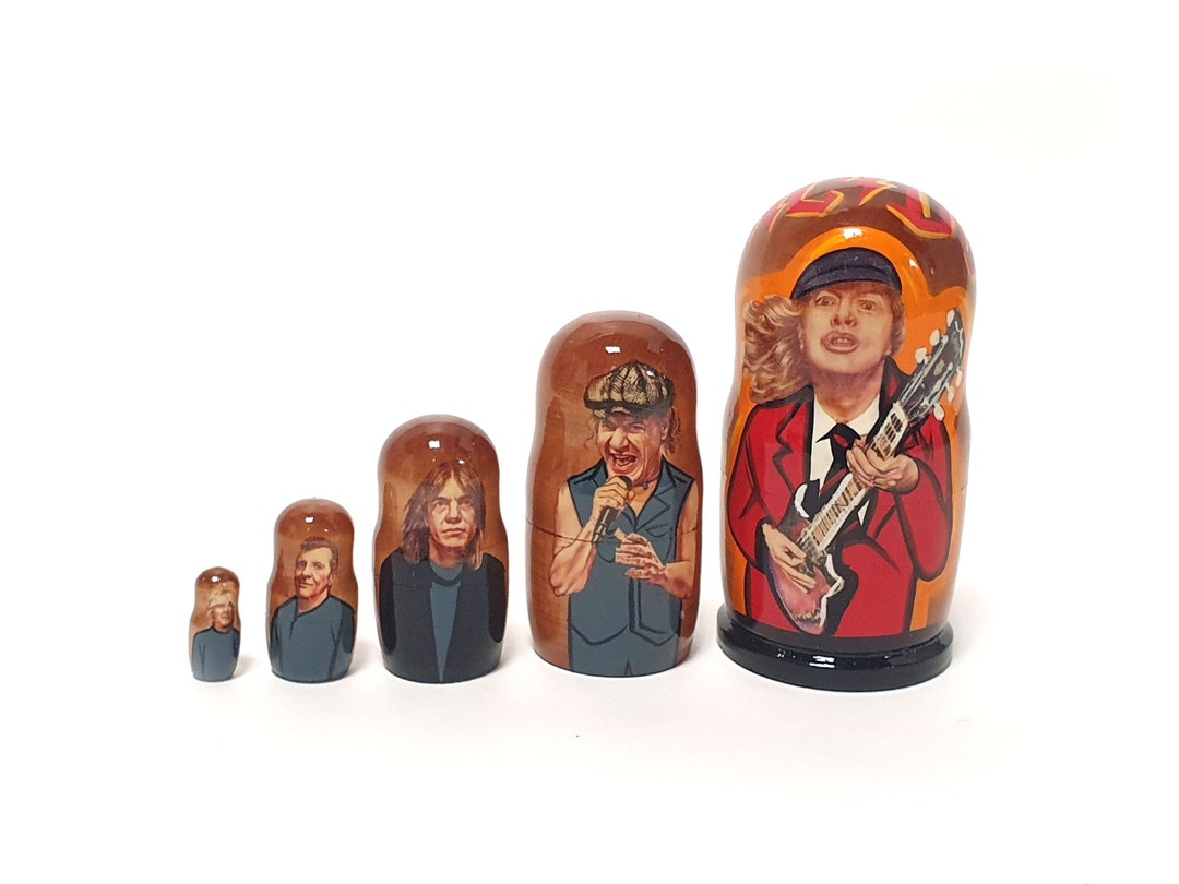 Author's Art Fantasy AC/DC Angus Young Nesting Dolls 4.52 '' or 11.5 Cm ...