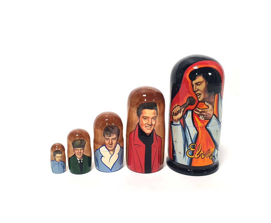 Author's Art Fantasy Elvis Presley Nesting Dolls, 7.08'' or 18 Cm 5 Pcs ...