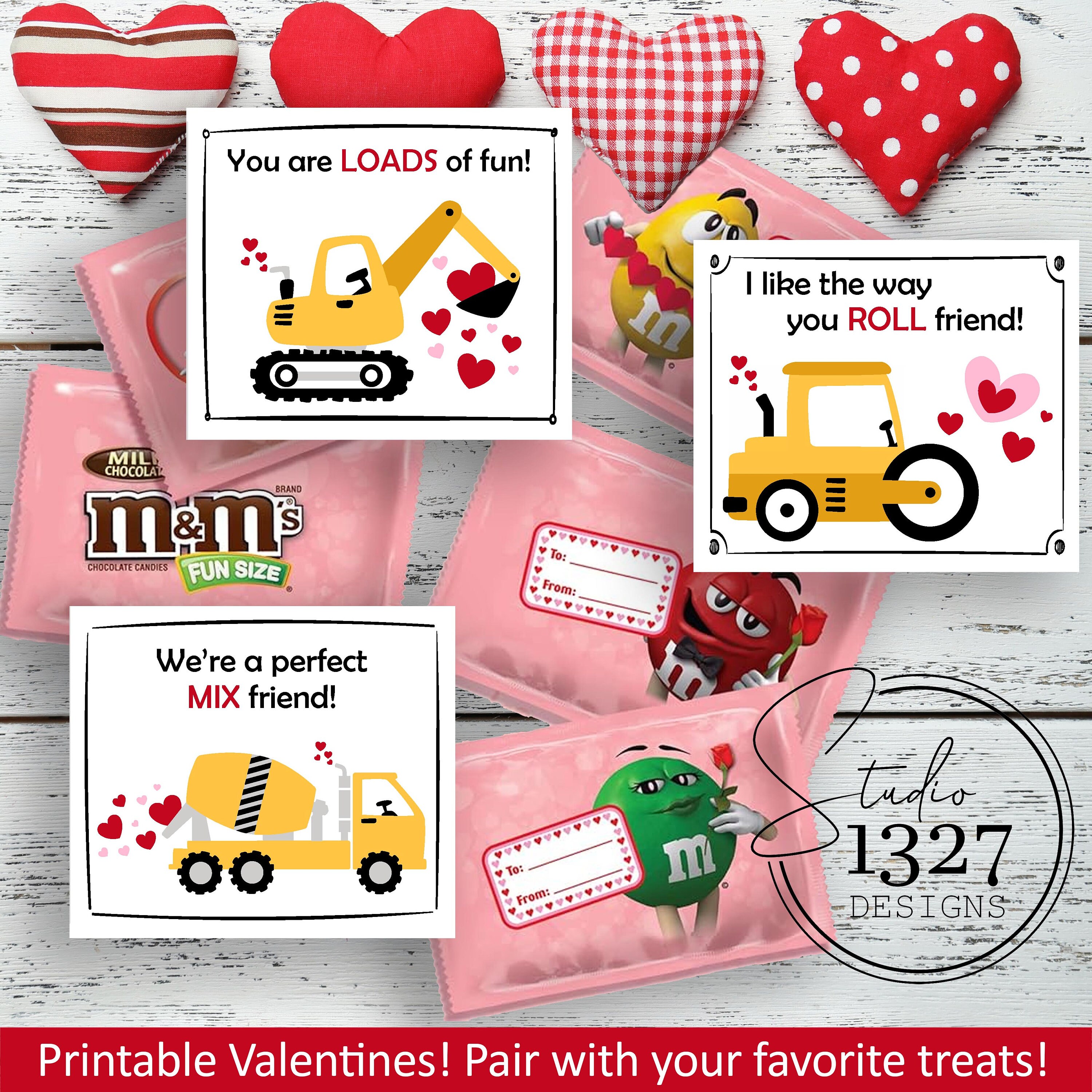 Construction Valentine Set / Printable Valentines / Kids Printable ...