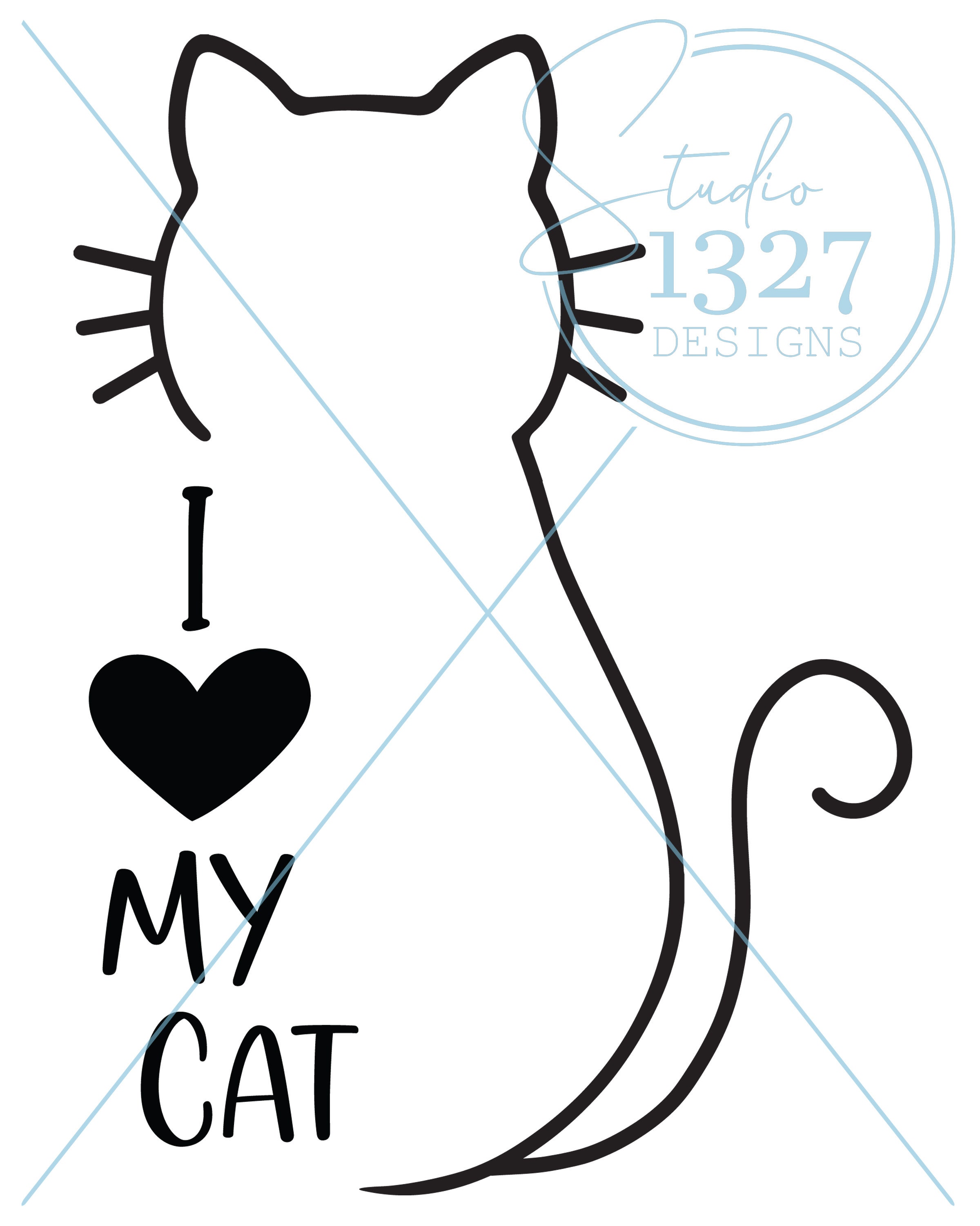 I Love My Cat / Cat Lover Printable / Cat SVG / Printable Cat Art / Cat ...