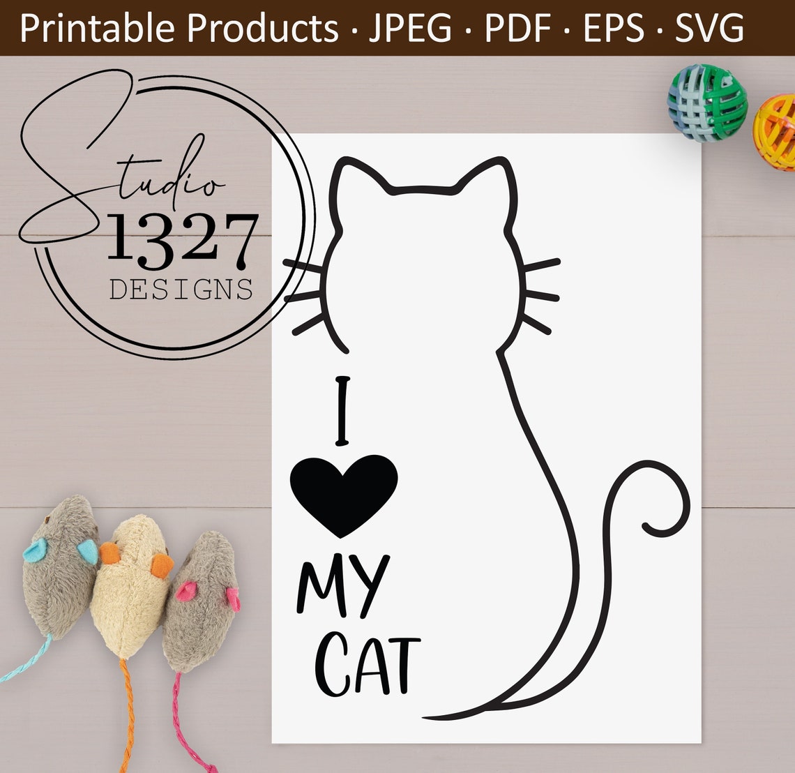 I Love My Cat / Cat Lover Printable / Cat SVG / Printable Cat Art / Cat ...