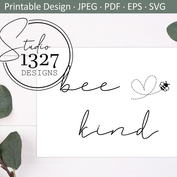 Bee Kind Printable - Etsy