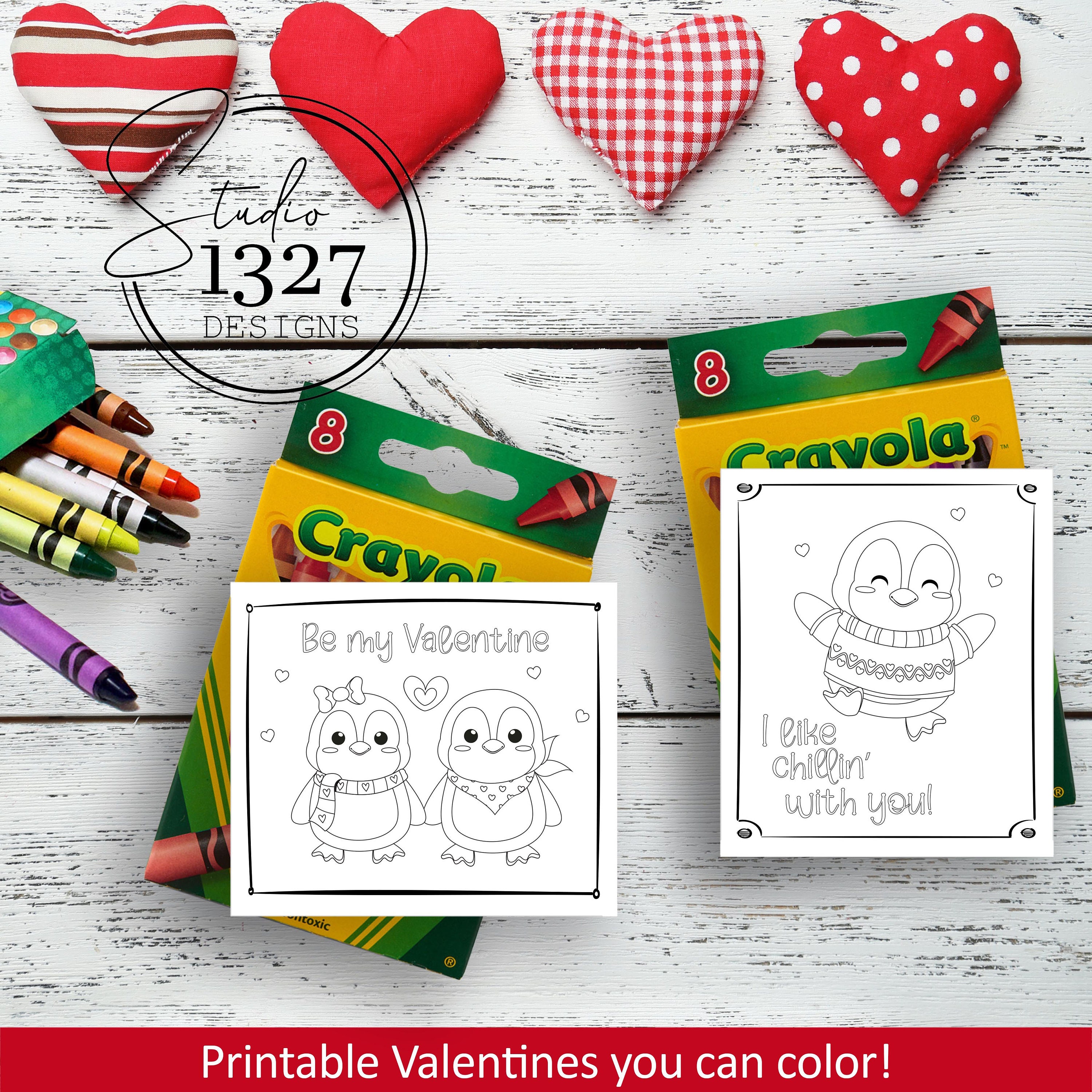 Penguin Valentine Set / Printable Valentines / Kids Printable ...