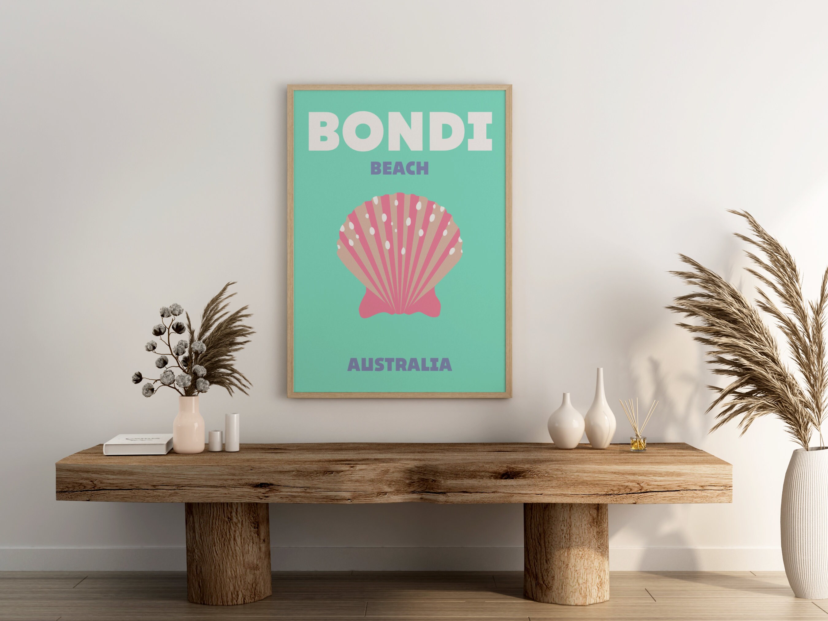 Travel Poster Set of 3 Prints, Palm Bondi Capri, Gallery Preppy Wall ...