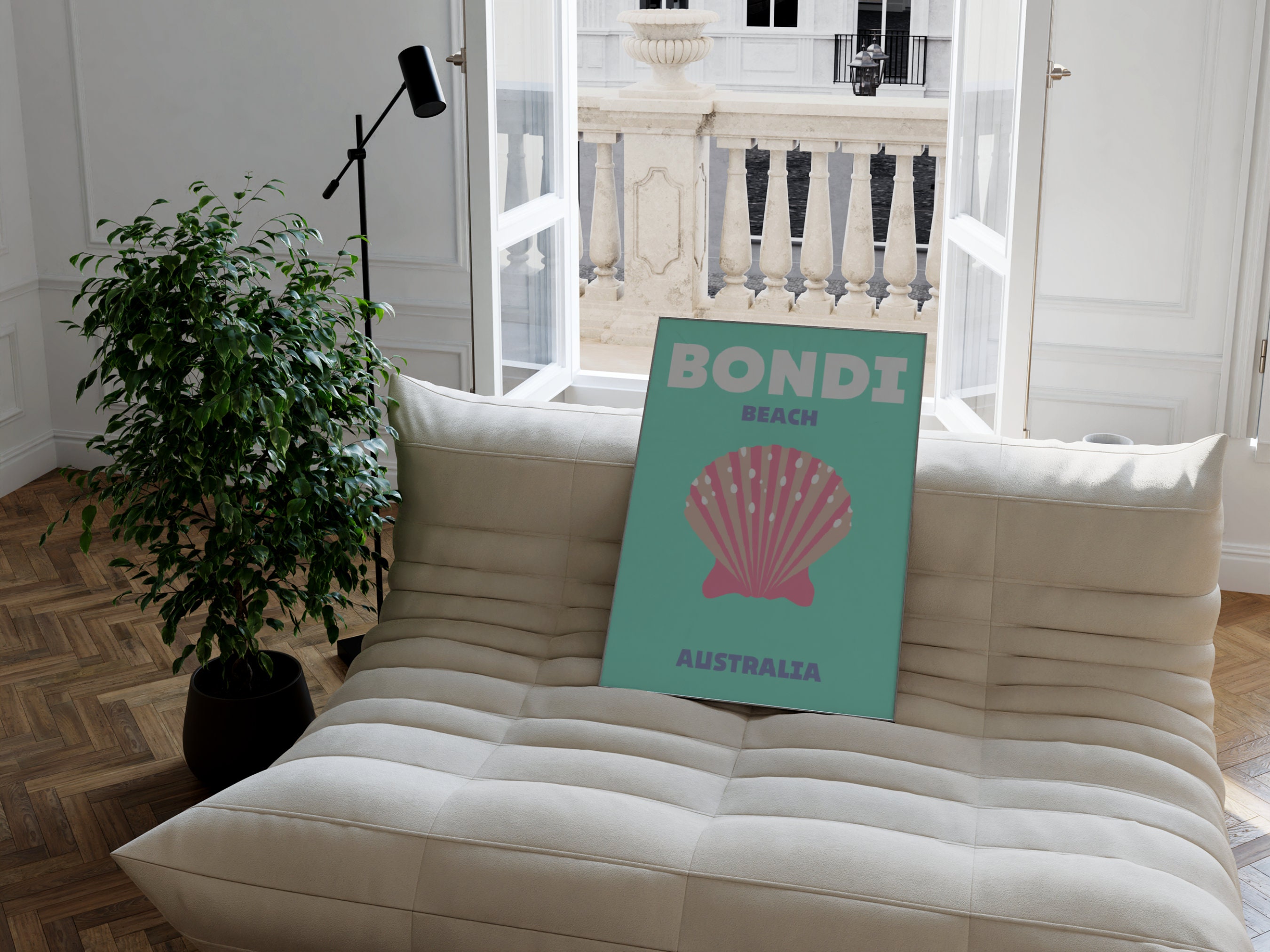 Travel Poster Set of 3 Prints, Palm Bondi Capri, Gallery Preppy Wall ...