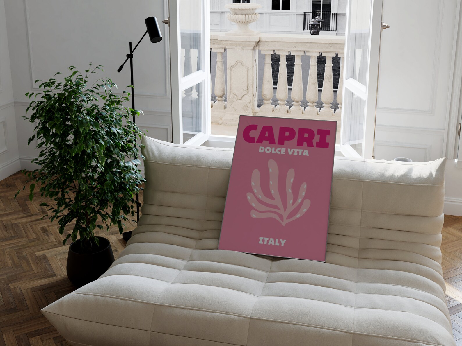 Travel Poster Set of 3 Prints, Palm Bondi Capri, Gallery Preppy Wall ...