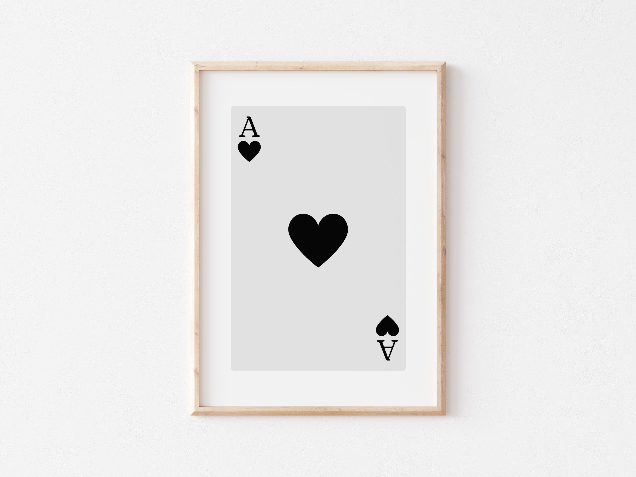 Ace of Cards Black Posters Set of 4, Deck of Cards Print, Preppy Room ...