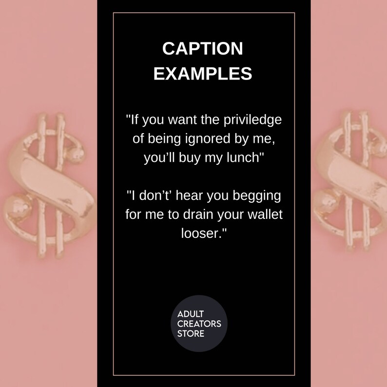 Onlyfans Captions Findom 70 Captions Fan Page Fansly Etsy
