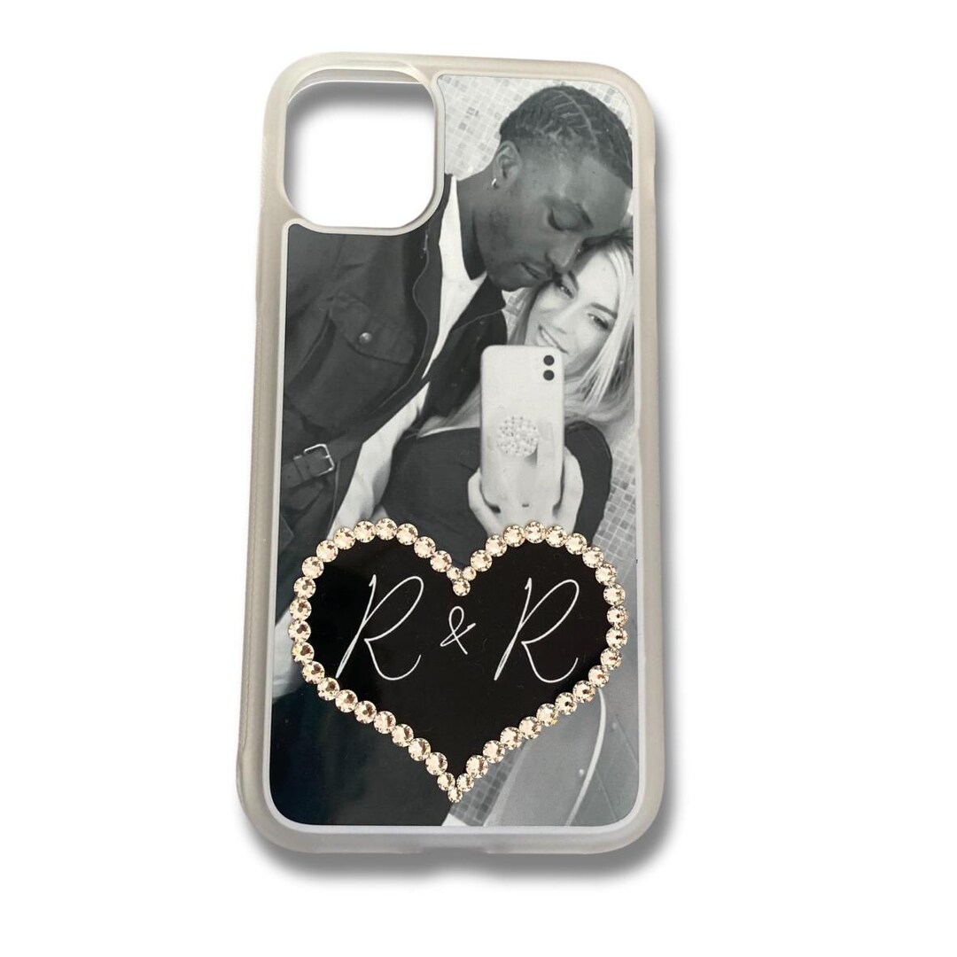 Photo Personalised Diamond Heart Rhinestone Diamanté Portrait Picture ...