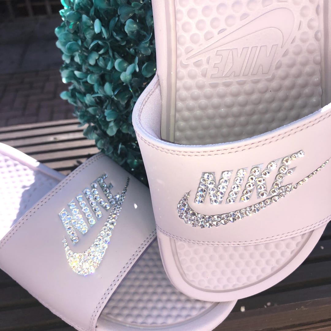 Sparkly Diamond Sliders Sandals Crystal Rhinestone Bling Bedazzled ...