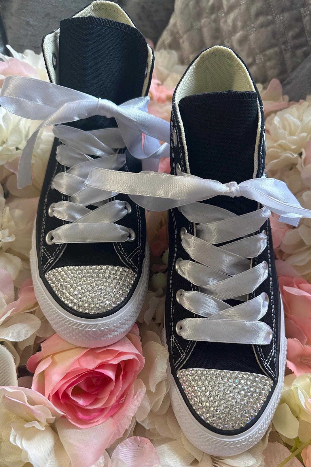 Sparkly Black Custom Bling Converse Trainer • Crystal Bedazzled ...