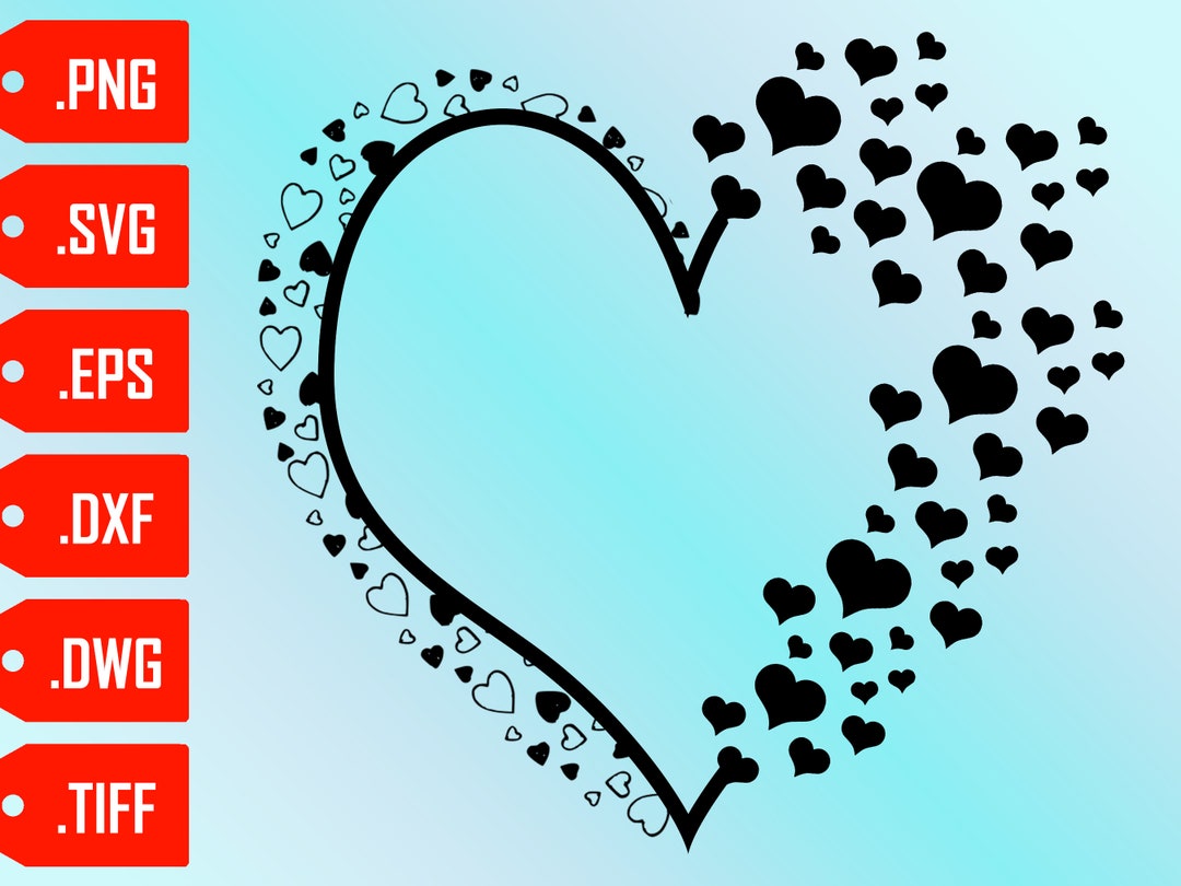 Corazón svg 2x Diseño de corazón SVG DXF PNG eps - Etsy España